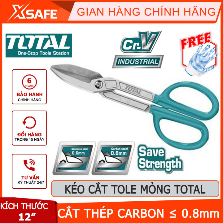 Kéo cắt tole nhỏ TOTAL THTJ534121 Kéo cắt tôn mỏng Kích thước 12 " . Độ ...