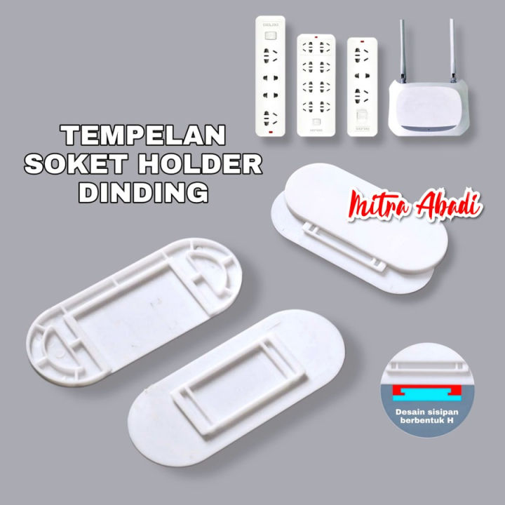 Tempelan Soket Holder Dinding Gantungan / Stop Kontak Plug Fixed ...