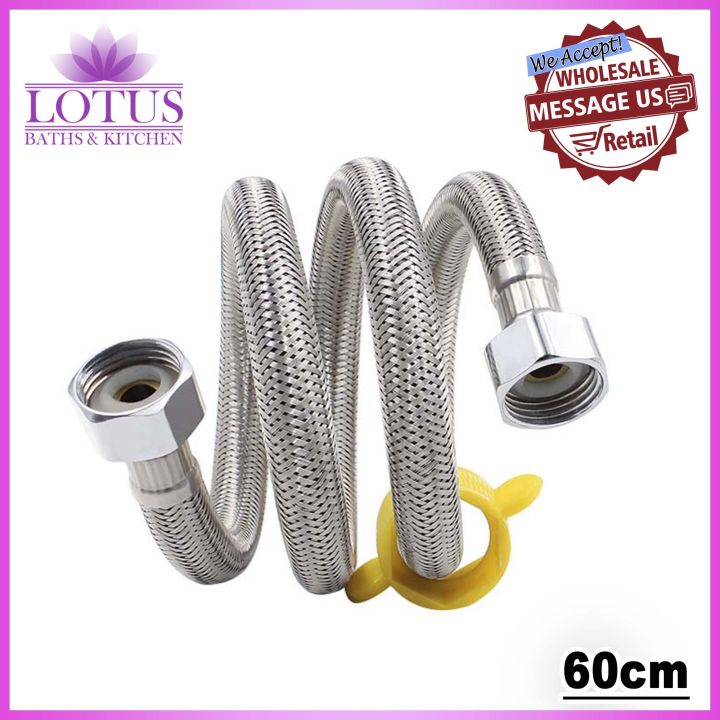 Lotus Baths 50 -150cm Tap Inlet Hose Hot Cold Water Bathroom Kitchen ...