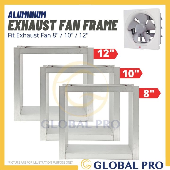 8” / 10” / 12” Aluminium Exhaust Fan Frame Square Bingkai Kipas Ekzos ...