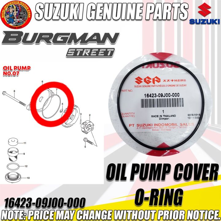 BURGMAN STREET 125 OIL PUMP COVER O-RING (SGP) (GENUINE: 16423-09J00 ...