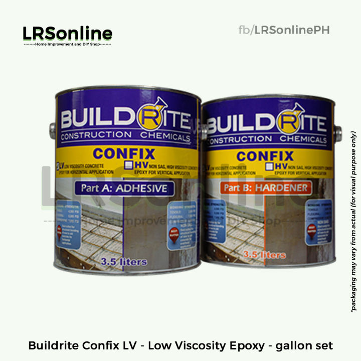 Buildrite Confix LV - Low Viscosity Concrete Epoxy for Horizontal Application - gallon set ...