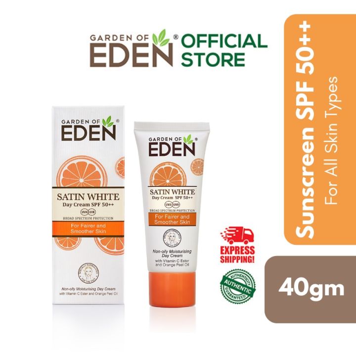 Garden of Eden Satin White Day Cream SPF 50++ (40gm) | Lazada