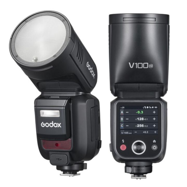 Godox V100 Series Round Head Camera Flash, Auto Zoom Control with 28 ...