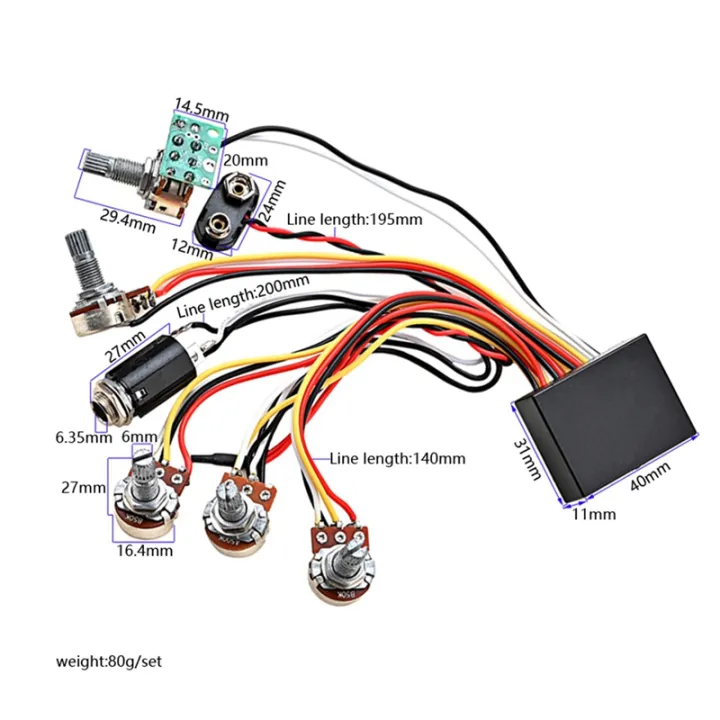 (SZHA) 3 Band Active & Passive EQ Equalizer Preamp Circuit for Pickup ...