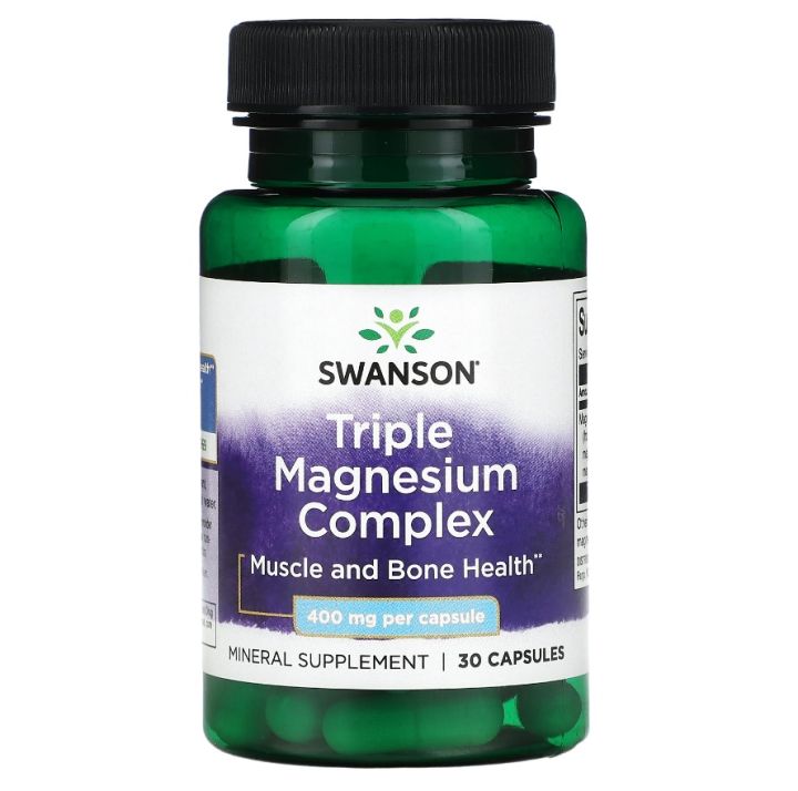 Swanson, Triple Magnesium Complex, 400 mg, 30 Capsules | 400 mg, 100 ...