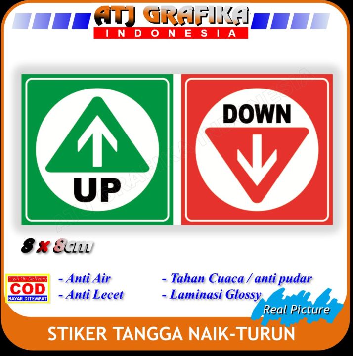 Stiker tangga Naik Turun sticker signal up down safety K3 | Lazada ...