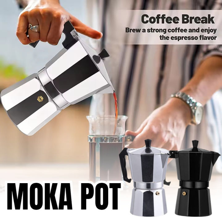 300/500ML Moka Pot Coffee Maker Machine Aluminum Espresso Home Office ...