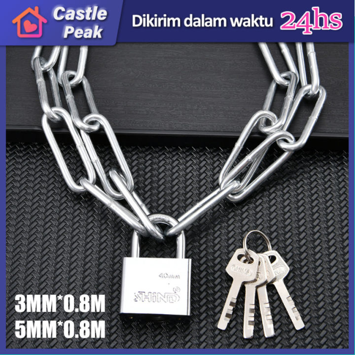 80CM Gembok Rantai Stainless SUS 304 / Chain Lock / Gembok Sepeda Motor ...