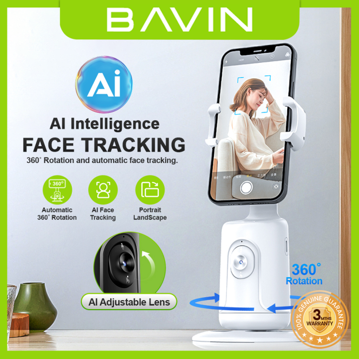 BAVIN AP14 Smart AI Selfie Tripod Gimbal 360° Auto Face/Hand Gesture ...