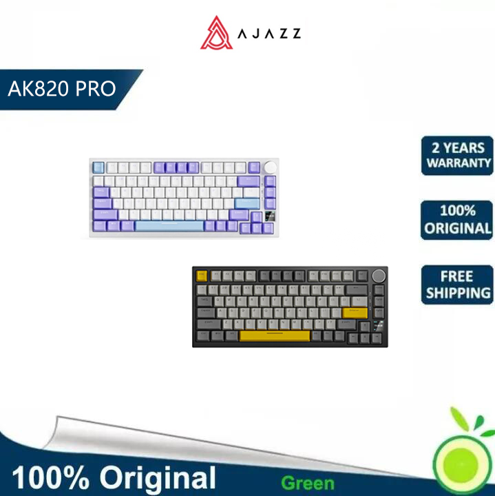 LZD Ajazz Ak820 Pro Keyboard Tri Mode Multifunctional Knob Gaming Mechanical Keyboard Hot Swap ...
