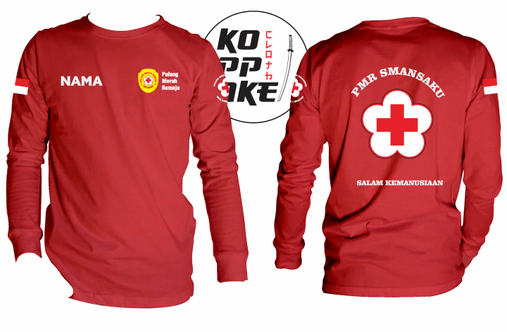 Kaos PMR Palang Merah Remaja PMI Gratis Nama Dan Nama Sekolah Lengan Panjang Baju Distro ...
