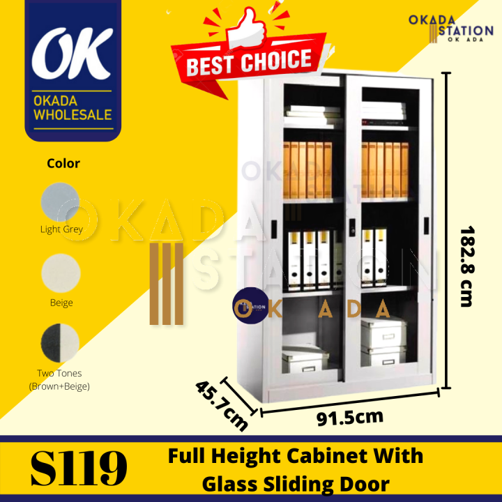 OKADA S119 Full Height Metal Cabinet (G-Slide Door) Loker Besi / Almari ...