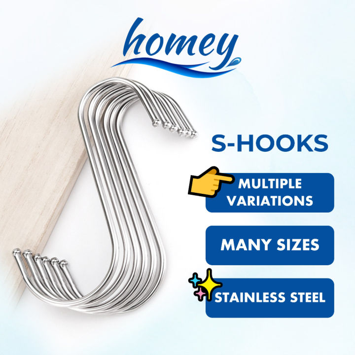 SG Homey Stainless Steel S Hook Multi-Purpose Cross Bar S Hook Curved S ...
