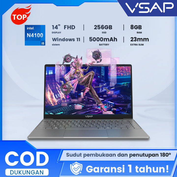 VSAP Laptop Intel N4100 8GB RAM 256GB SSD Windows 11 OHS 14 Inch HD Laptop | Lazada Indonesia