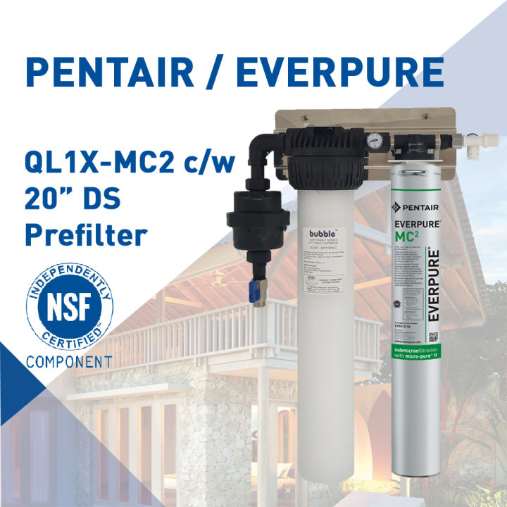 PENTAIR EVERPURE DS2ML-MC2 QL1X Manifold MC2 Cartridge Water Filter ...