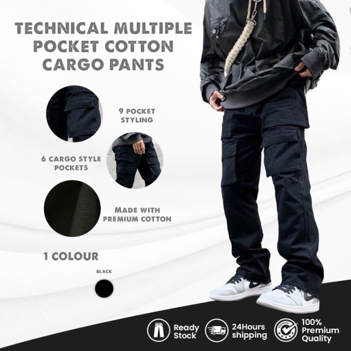 DC CLOTHING TECHNICAL MULTIPLE POCKET COTTON CARGO PANTS | Lazada