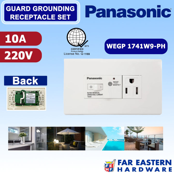 PANASONIC EL-Guard Grounding Receptacle Set WEGP 1741W9-PH | Lazada PH