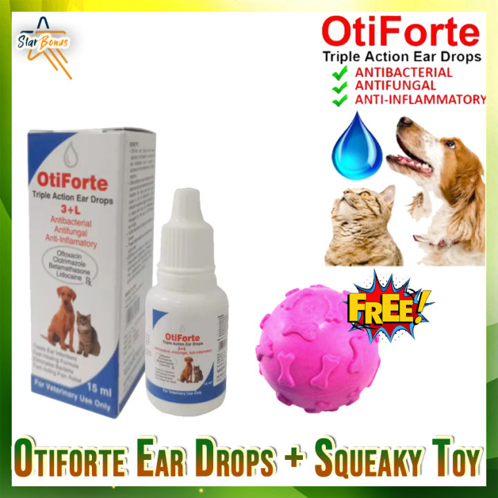 (WITH FREE) Otiforte Triple Action Ear Drops Antibacterial Pet Ear ...