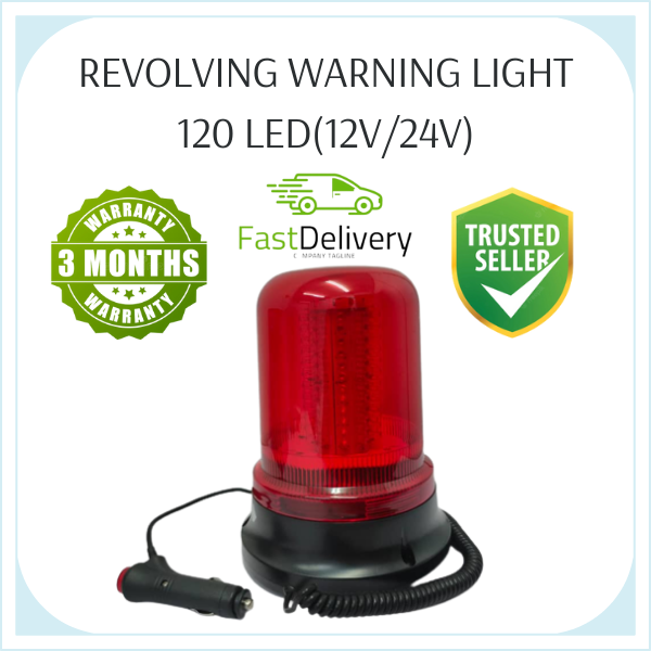 24V 12V 120 LED Revolving Warning Lights Strobe Light Safety Flashing ...