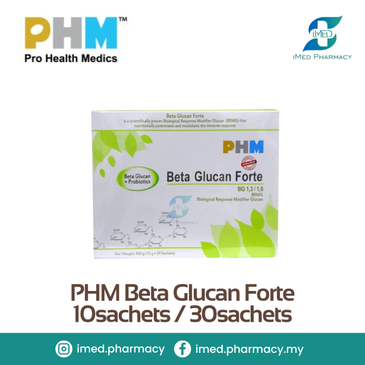 PHM Beta Glucan Forte Sachet [10's / 30's] - for immunity | Lazada