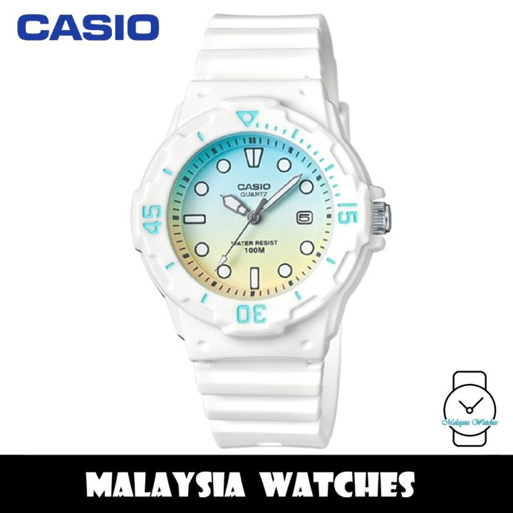 (100% ORiginal) Casio LRW-200H-2E2 Quartz Analog Blue Dial White Resin ...