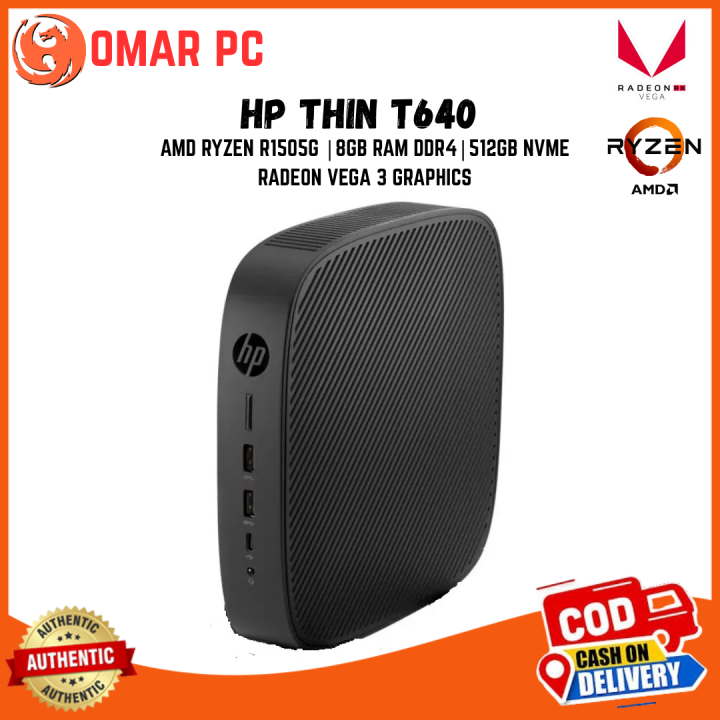 HP THIN T640 RYZEN R1505G | 8GB RAM DDR4 | 512GB NVME | 16GB RAM DDR4 ...