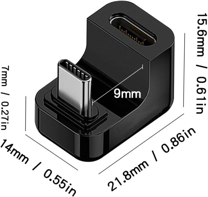 Duttek USB C 180 Degree Adapter with Digital Display 40Gbps, 180 Degree USB C Angle Adapter 140W ...