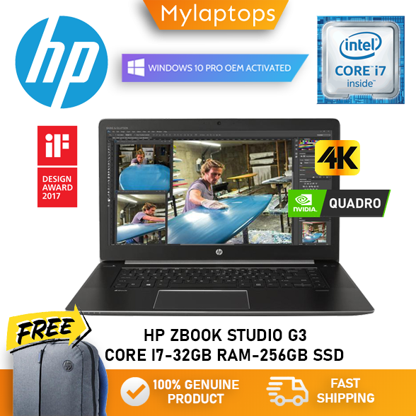 HP ZBOOK STUDIO G3 HIGH END WORKSTATION [ CORE I7 / 32GB DDR4 RAM ...