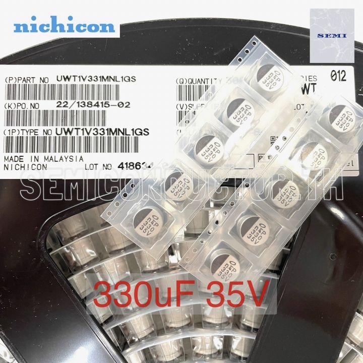 10ตัว C 330uF 35V Nichicon E-Cap WT Series SMD Electrolytic Capacitor ตัวเก็บประจุ เกรดดี -55°C ...