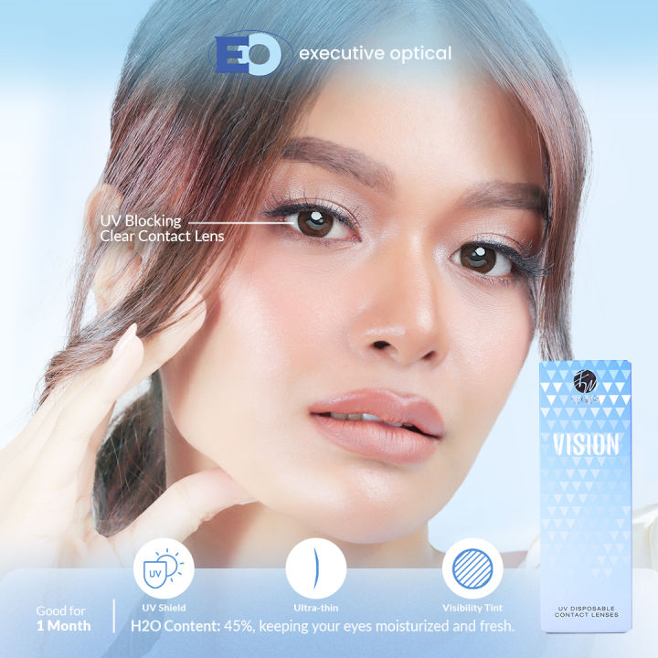 EO Flexwear Vision UV Disposable Clear Contact Lens (Clear Graded ...