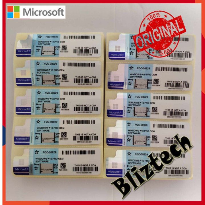 Genuine Microsoft Windows 11 Pro COA sticker Windows 10 Professional ...