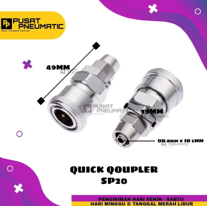 SP 20 Coupler Pneumatic Coupler Angin Quick Coupler Type SP-20 | Lazada ...
