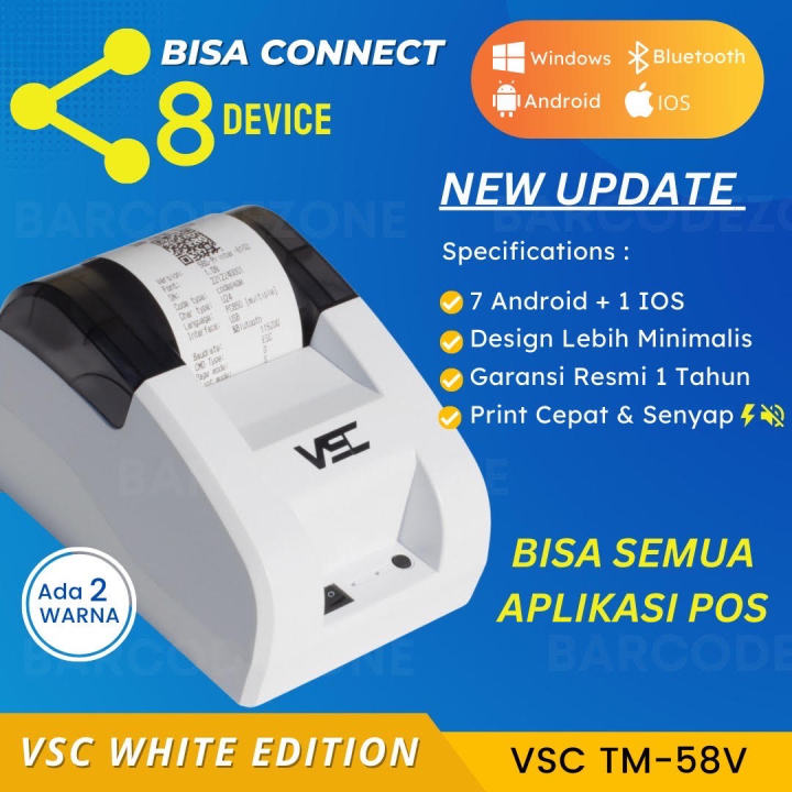 PRINTER THERMAL 58MM BLUETOOTH VSC TM-58V RPP02N MOKA ANDROID IOS - PRINTER BLUETOOTH SETARA ...
