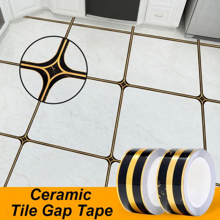 5M/roll Gold Self Adhesive Tile Sticker Waterproof Wall Gap Sealing ...