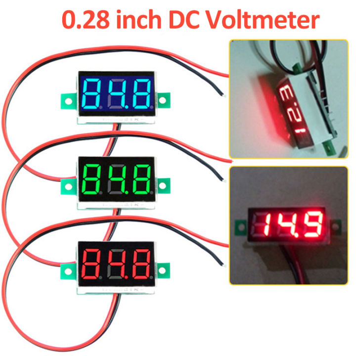 0.28-inch digital DC voltmeter 2.5-30V Adjustable 2-wire automobile ...
