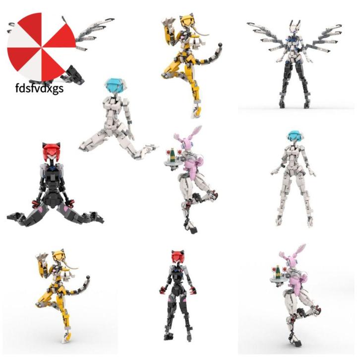 FDSFVDXGS สาวกระต่ายหุ่นยนต์ ชุดบล็อกอาคารสาวกระต่าย ด้วยข้อต่อที่ ...