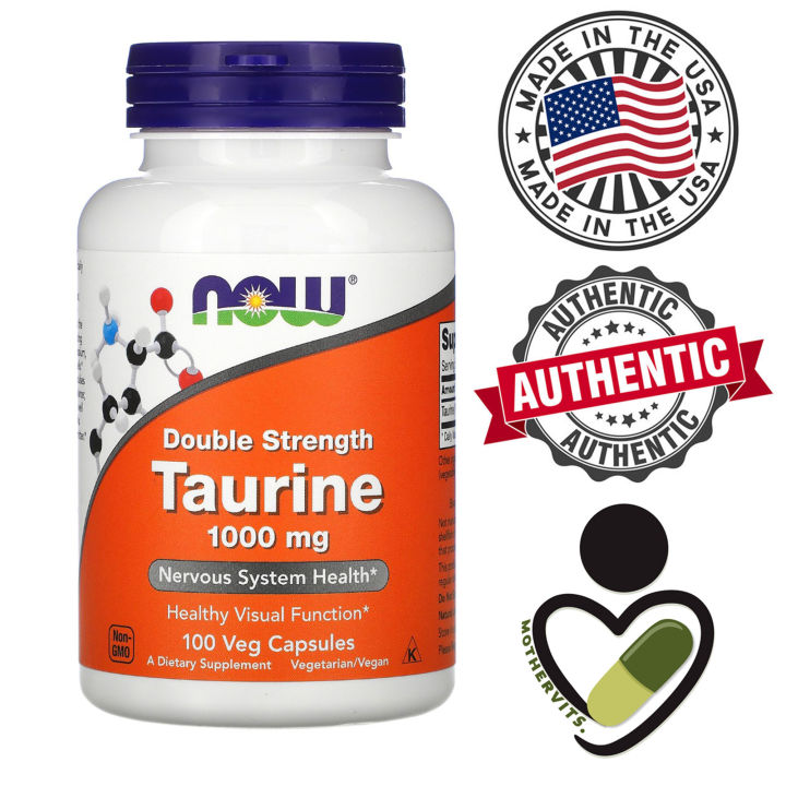 NOW Foods, Taurine, 500mg or 1000mg, 100 Veg Capsules | Lazada PH
