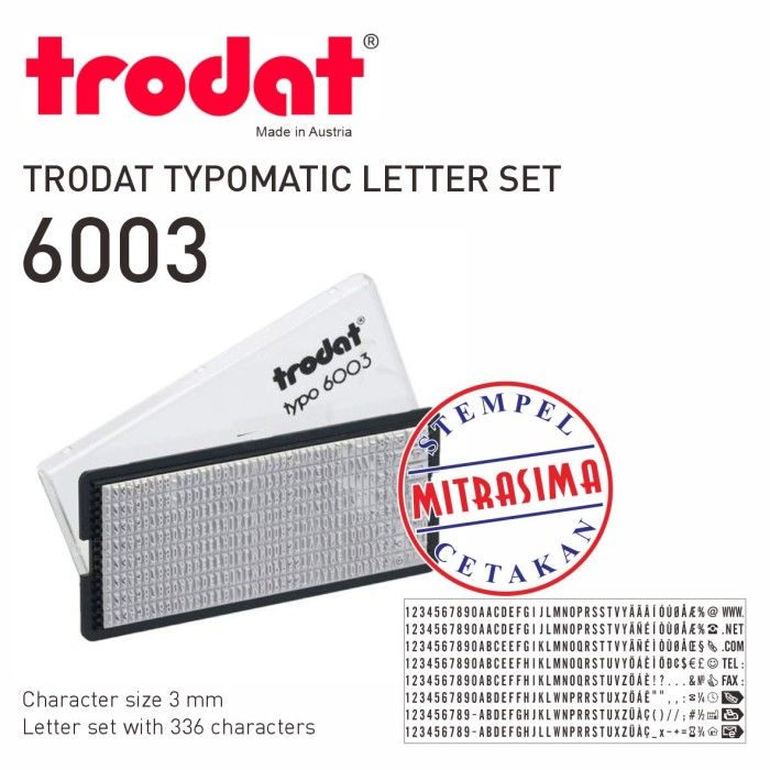 Trodat 6003 ( Typomatic Letter Set - Huruf, angka untuk stempel typo ...