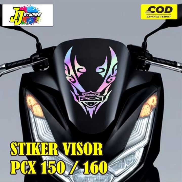Sticker Motor Visor Honda Pcx / Stiker Cutting visor Pcx custom 1 Warna ...
