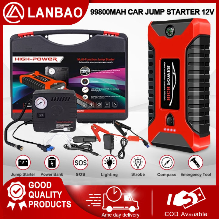 99800mAh Car Jump Starter 12V Car Jumper Starting Booster Car Start ...