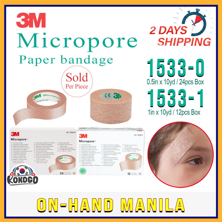 3M Micropore skin tone surgical tape 1 inch sold per piece ( 1533-1 ...