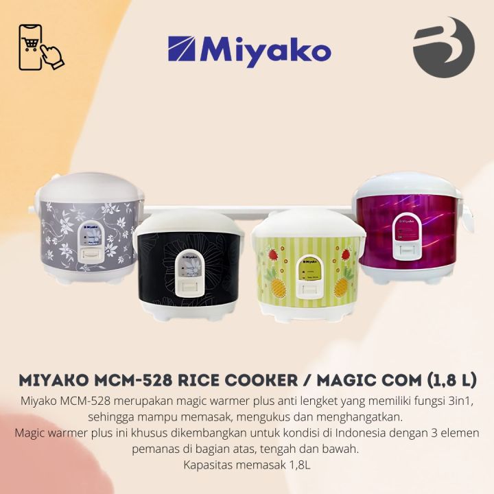 Miyako MCM-528 Rice Cooker / Magic Com (1,8 L) | Lazada Indonesia