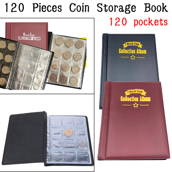 120 Pieces Coin Storage Book Coin Collection Album Volume Folder Badge ...