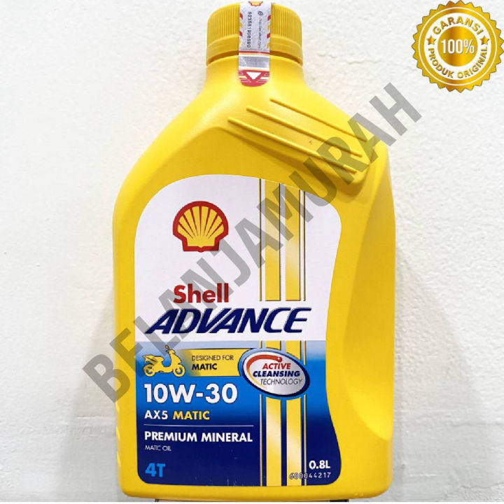 Oli Motor Matic Shell Helix AX5 SAE 10w-30 0.8 Liter 100% ASLI | Lazada ...