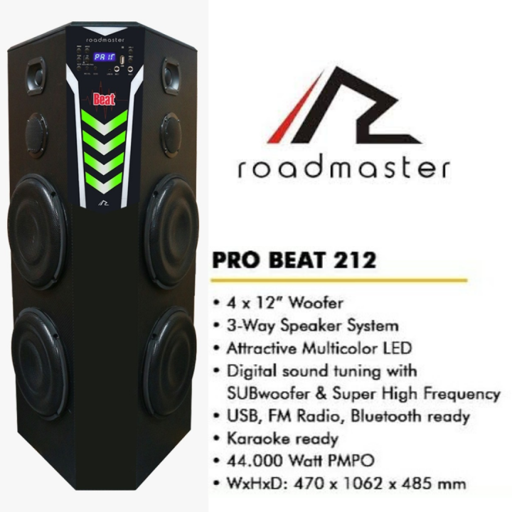 Speaker Aktif Bluetooth Roadmaster PRO BEAT 212 Model dengan Mixer ...