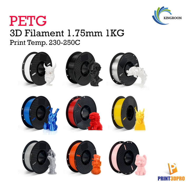 KINGROON PETG 3D Printer Filament 1.75mm 1KG High Quality Toughness 3D Printing Material ...