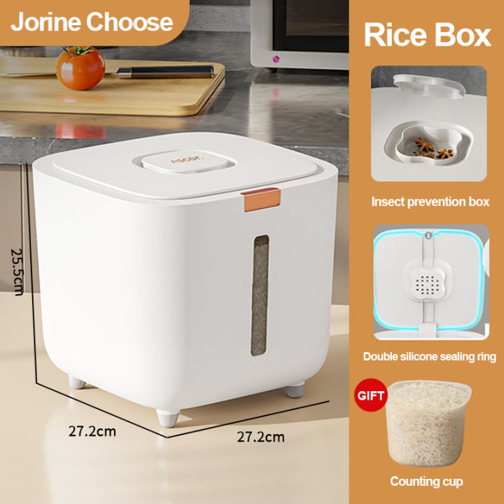 5KG 10KG Rice Storage Container Sealed Rice Dispenser Moisture-Proof ...