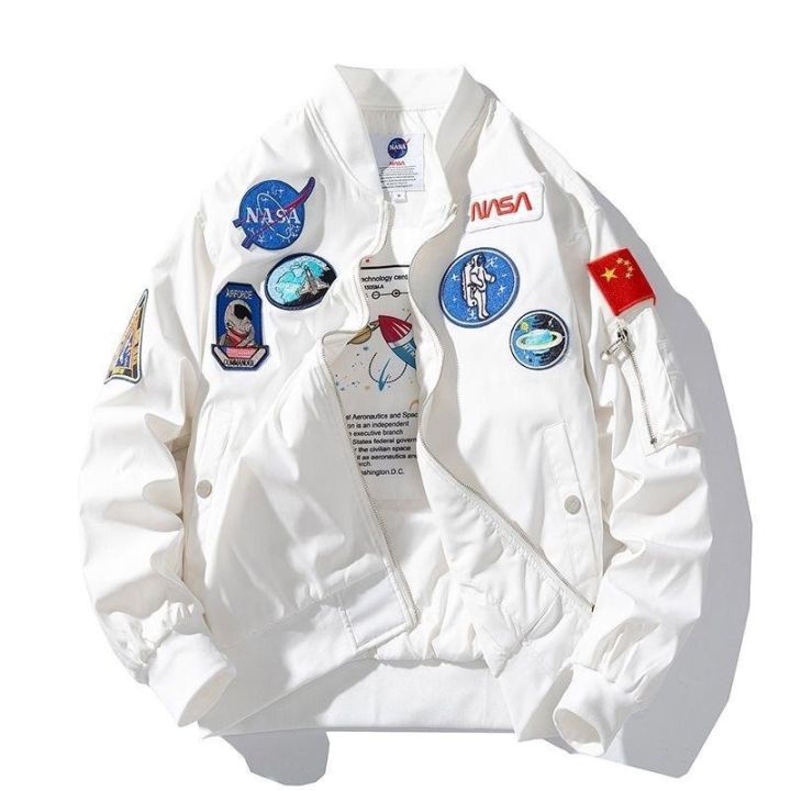 NASA Bomber Jacket Men's Stamp Baseball Uniform Loose Astronaut | Lazada PH