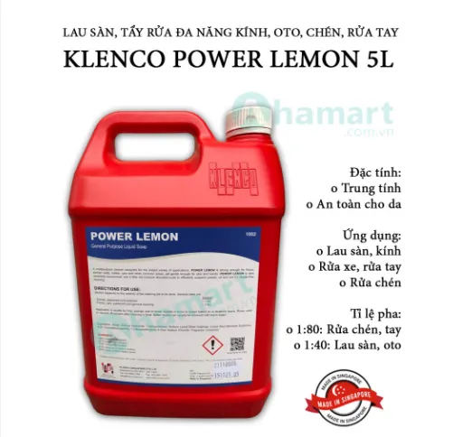 Nước lau sàn trung tính, tẩy rửa kính, oto, chén, rửa tay Klenco Power ...